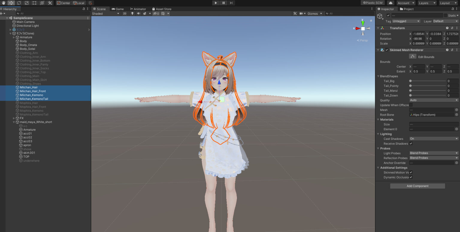 【VRChat改変】Unityでアバターに非対応衣装を着せる方法。衣装の位置合わせがメイン作業 | 大好きVRChat